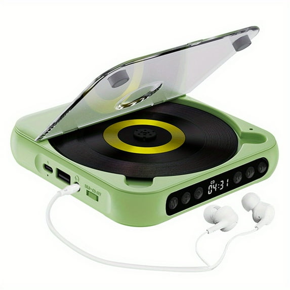 Wireless Rechargeable CD Player with Hold Function, LED Display, USB ...