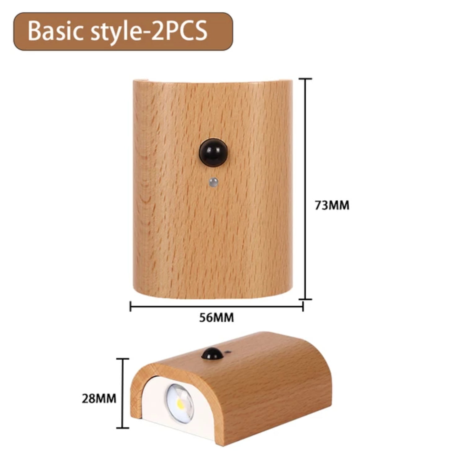 Wireless Rechargeable LED Wooden Linkage Motion Sensor Night Lights ...