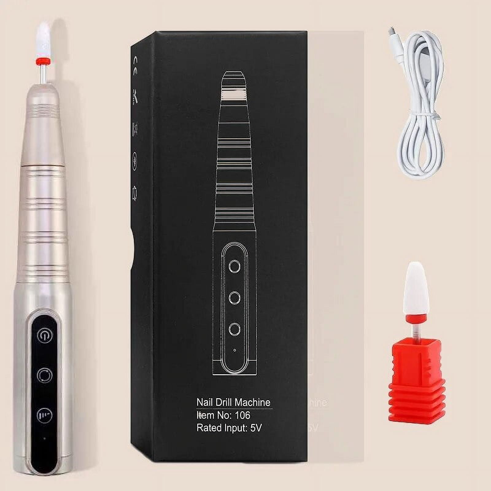 Wireless Rechargeable Nail Drill Pen - 35000 RPM Nail File Polishing ...