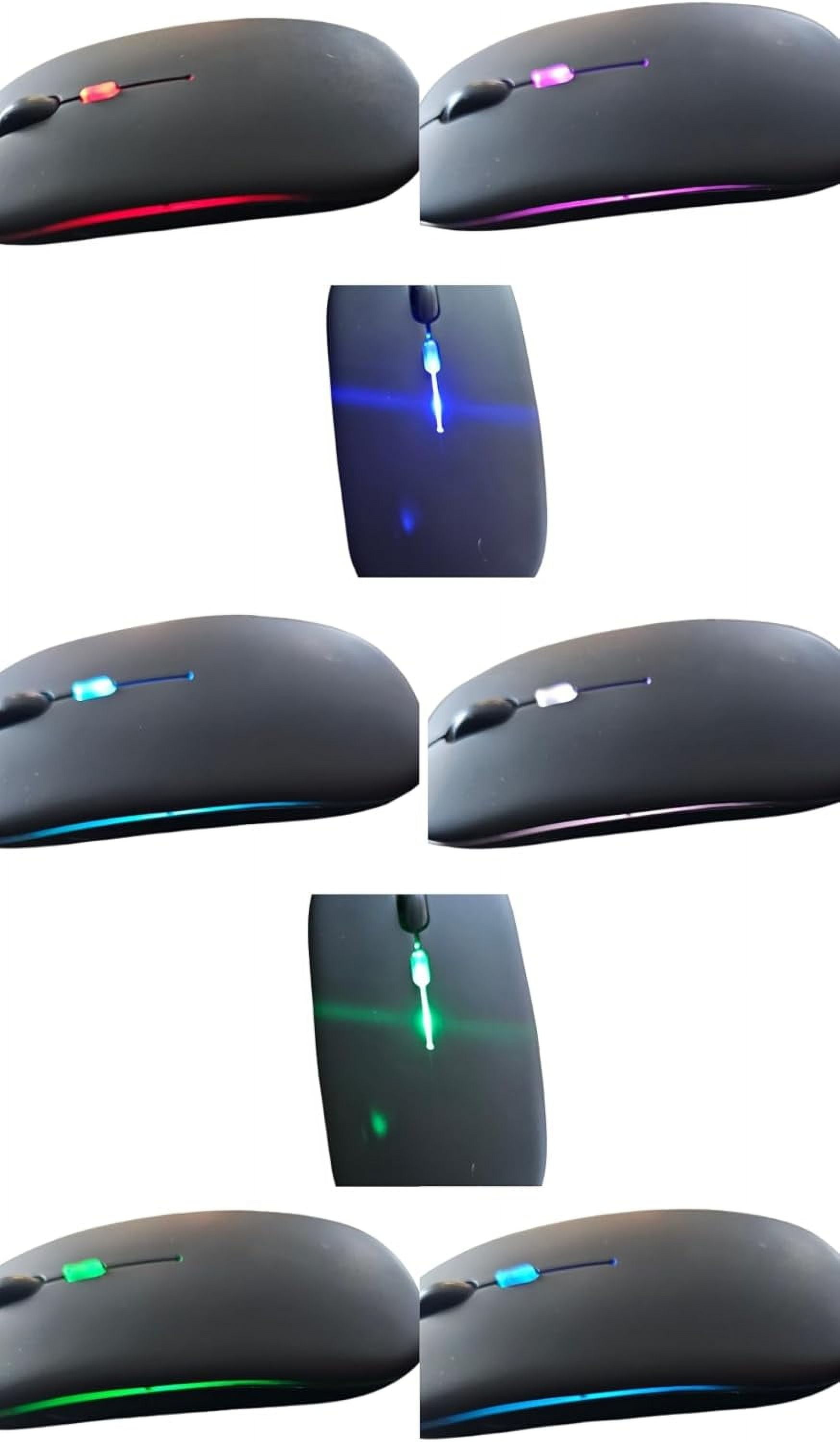 Wireless Rechargeable Red, Green, and Blue Lit Gaming or Work Mouse, 2 ...
