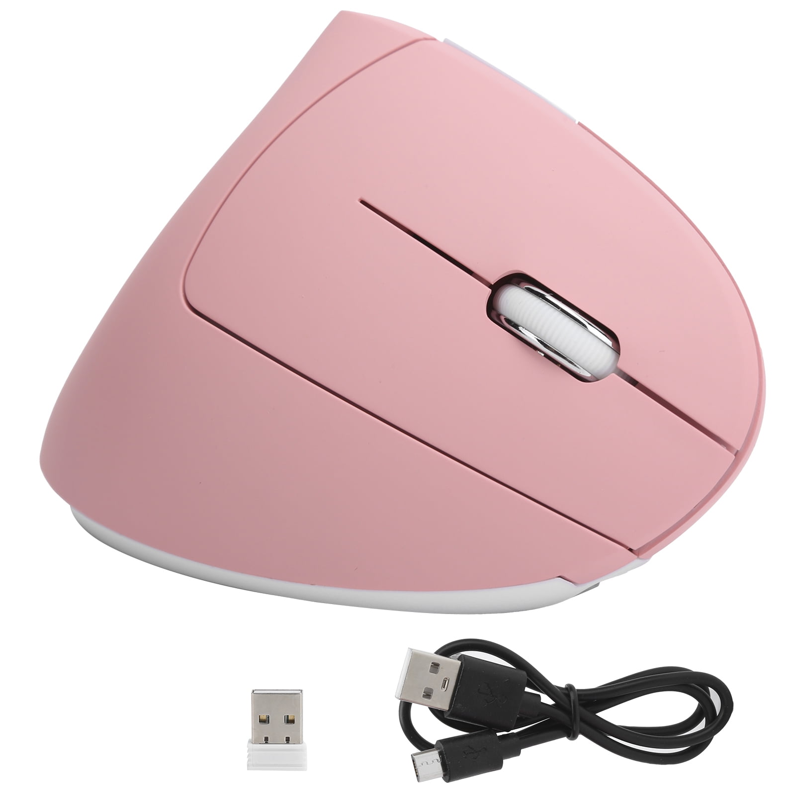 Wireless Rechargeable Vertical Mouse H1 2.4G Pink - Walmart.com