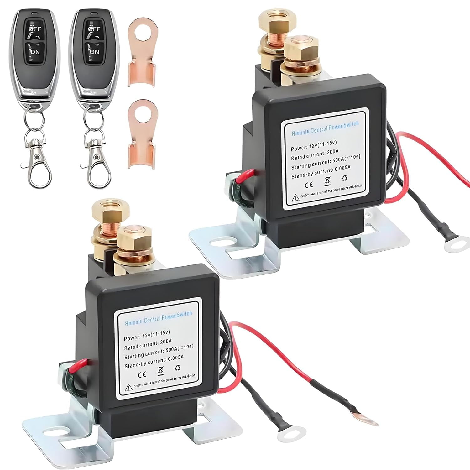 Wireless Remote Control Battery Relay Switch for 12V/24V Vehicles, 30m ...