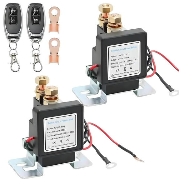 Wireless Remote Control Battery Relay Switch for 12V/24V Vehicles, 30m ...
