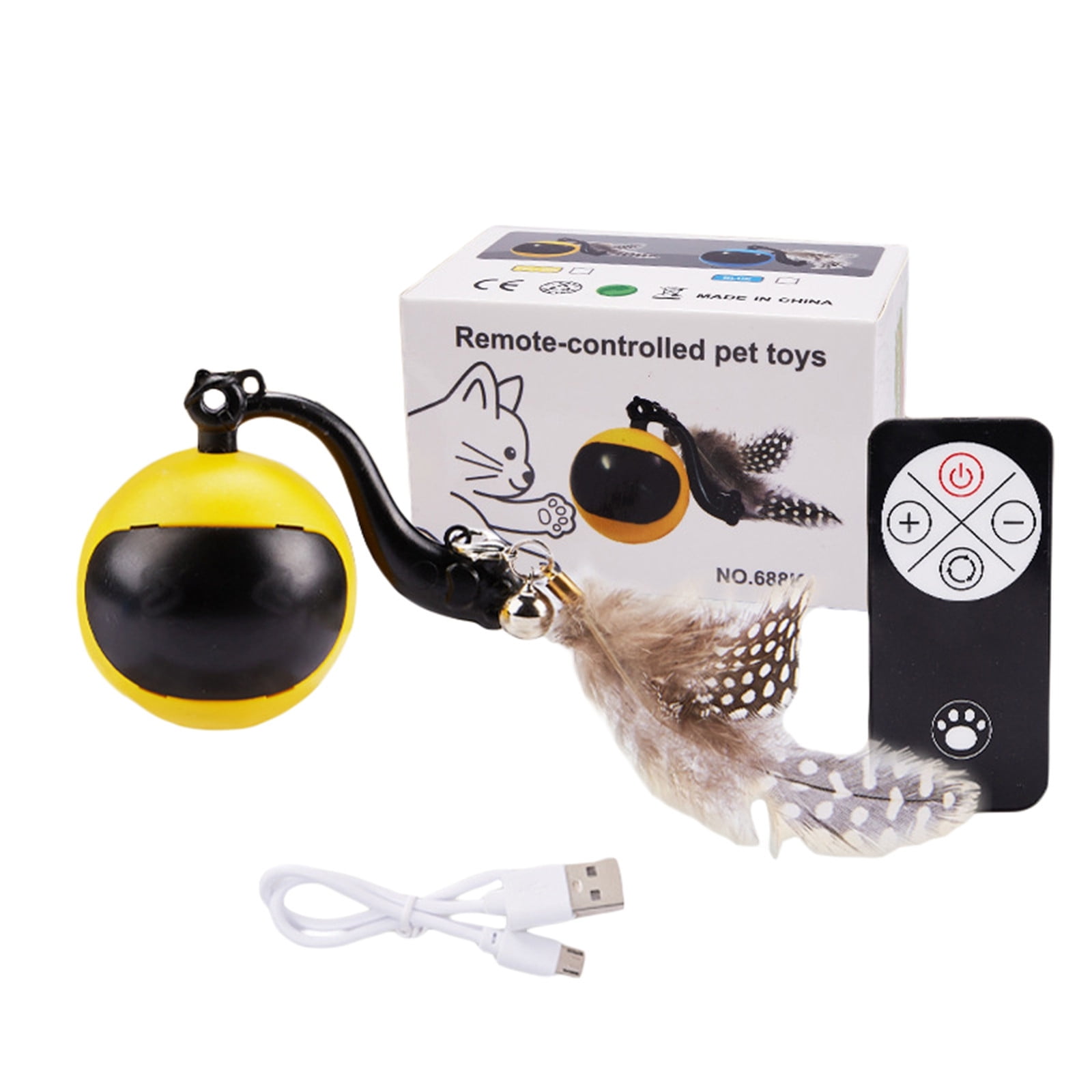 Wireless Remote Control Interactive Cat Toy with Teaser Wand for Indoor ...