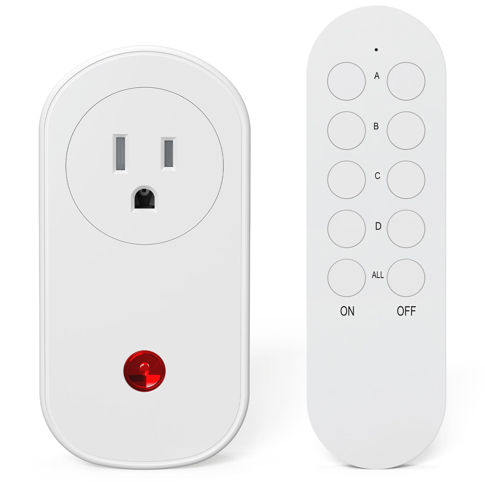 Wireless Remote Control Outdoor Socket with Switch, 130ft Range, 1800W ...