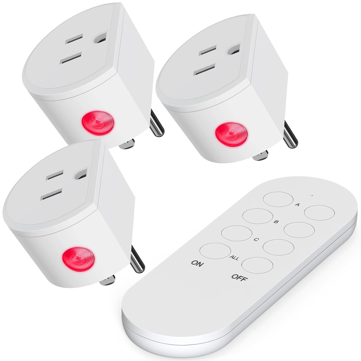 Wireless Remote Control Outlet Switch, SURNICE Mini Remote Light Switch ...