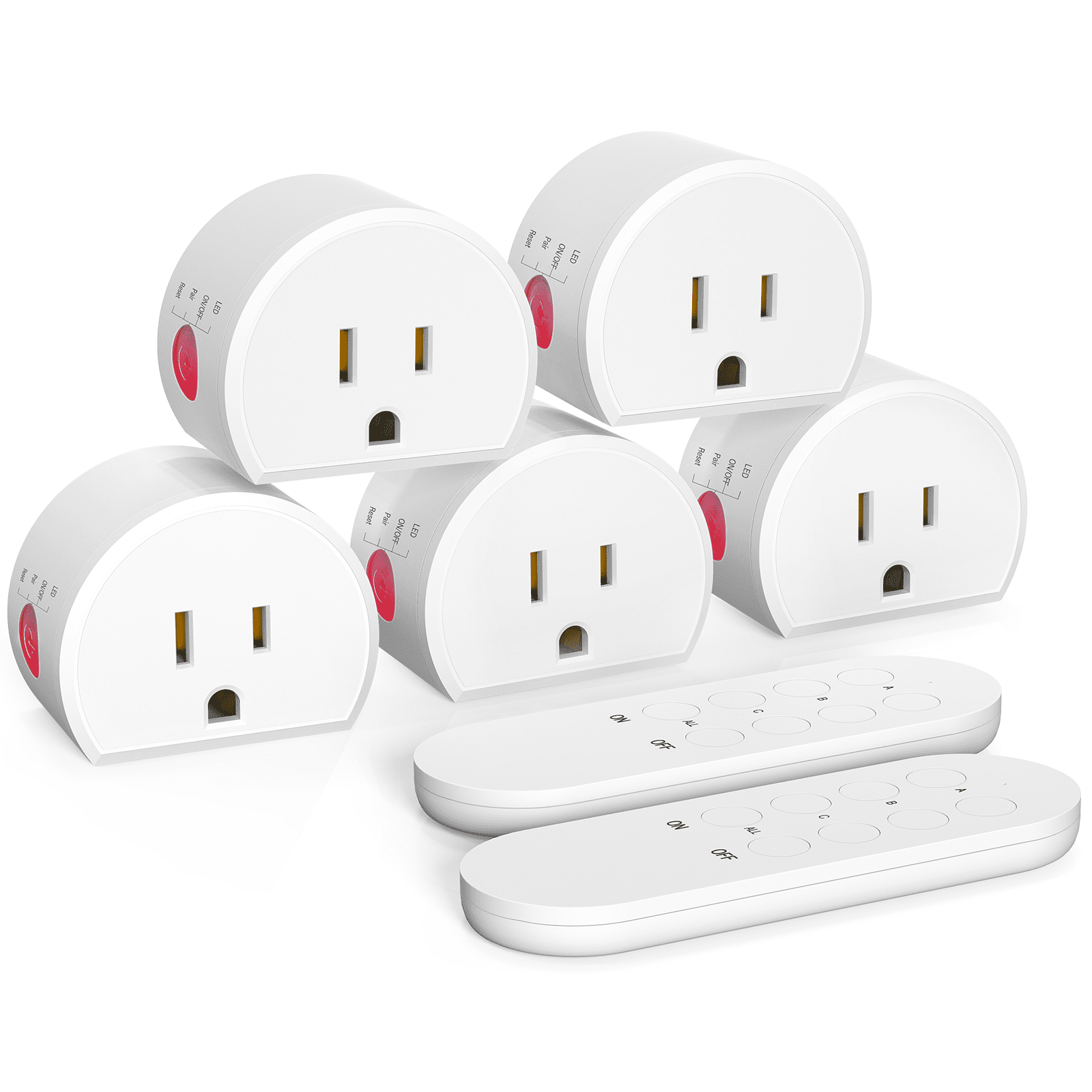 Surnice Wireless Remote Control Outlets, 10A/1200W, 5 Sockets + 2 ...