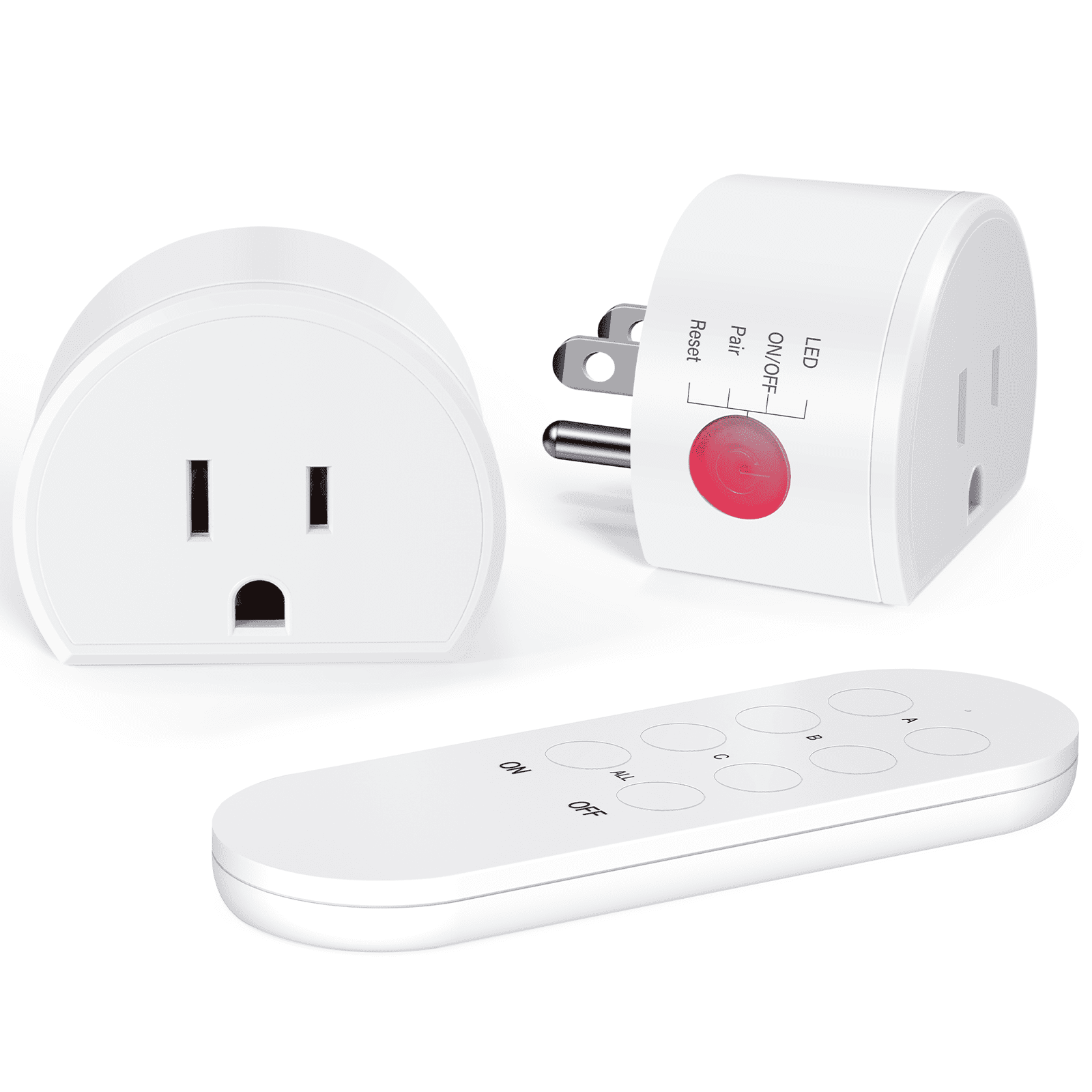 Surnice Wireless Remote Control for Lights & Appliances, 130ft Range, 2 ...