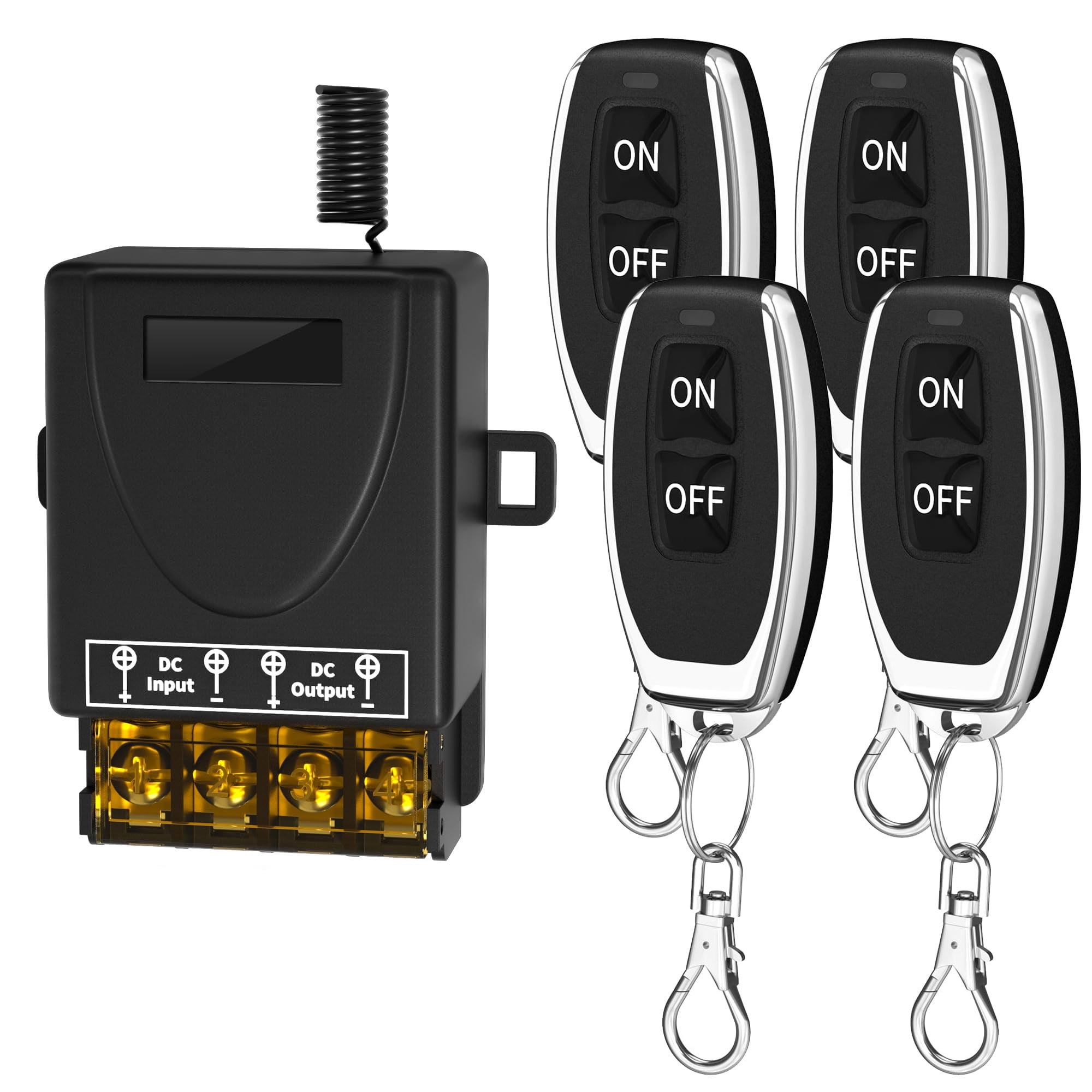 Wireless Remote Control Switch DC 12V 24V 48V 72V 30A RF 433Mhz Relay for Anti-Theft Alarms ...