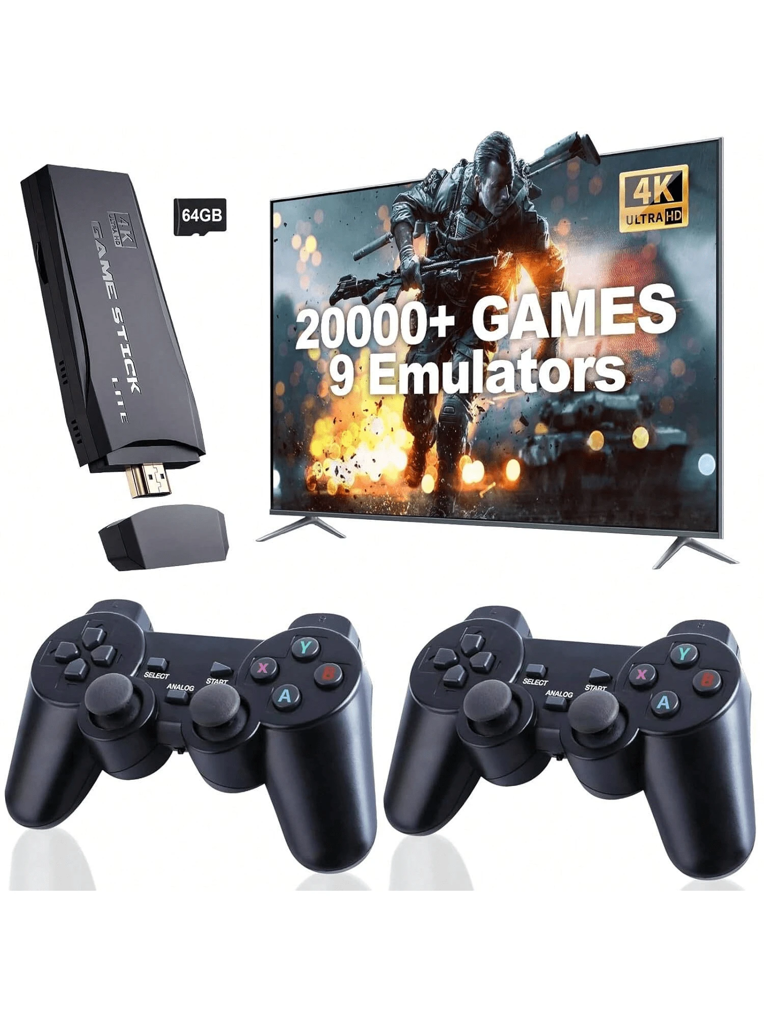 Wireless Retro Gaming Console, Retro Stick With 9 Built-In Emulators ...