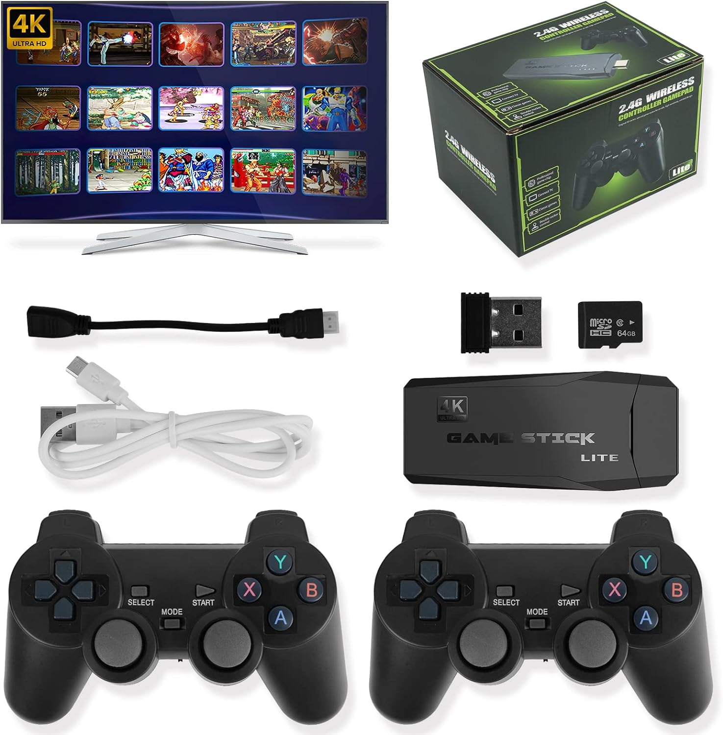 Wireless Retro Machines, Retro Stick with Built-in 9 Emulators, 20,000 ...