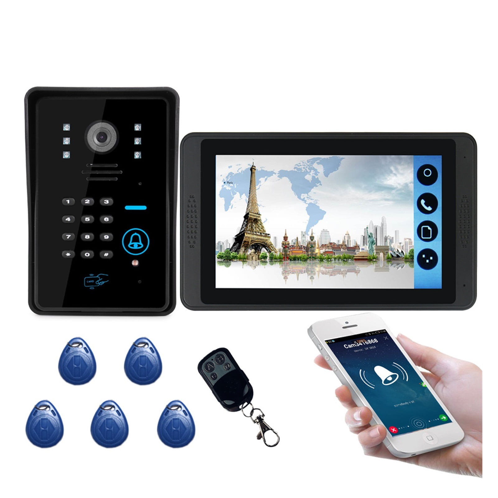 Wireless Ring Doorbell, Smart Wireless Mobile Phone Remote Home Monitor ...
