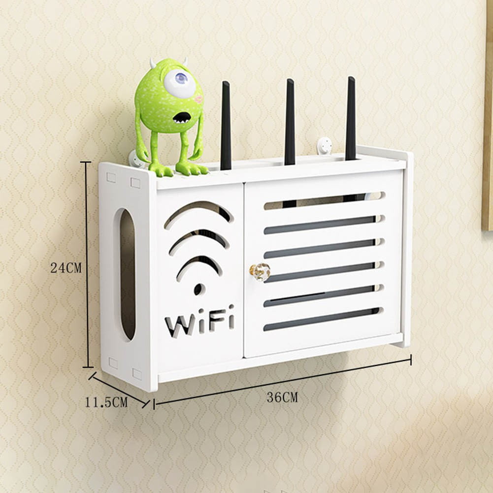 Wireless Router Rack Living Room Wall-mounted WiFi Storage Box Wall ...