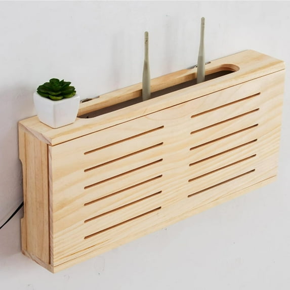 Wireless Router Storage Box Multi Layer Router Organizer Shelf Box Wood ...