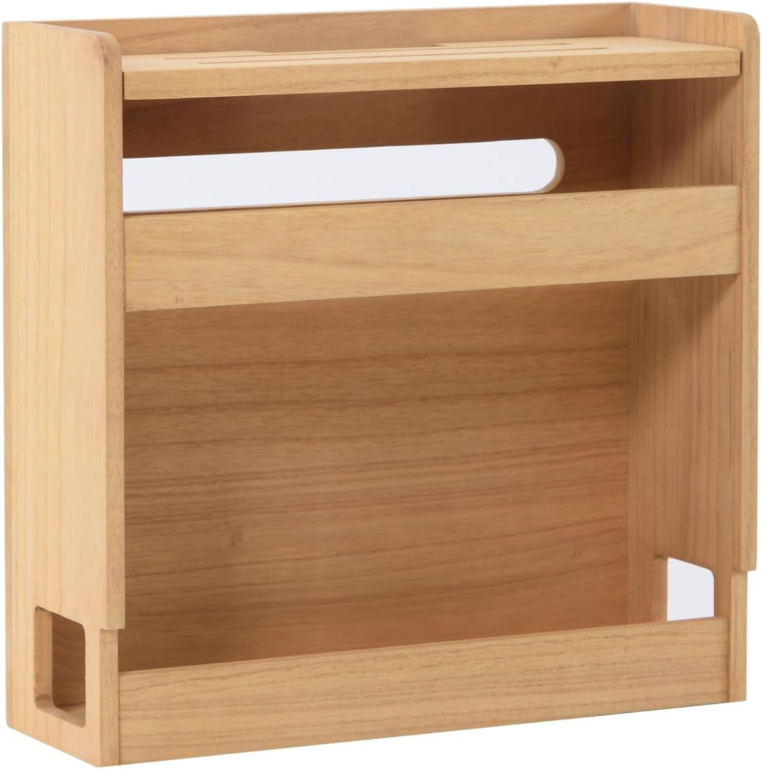 Wireless Router Storage Box Multi Layer Router Organizer Shelf Wood Power Cable Management and ...