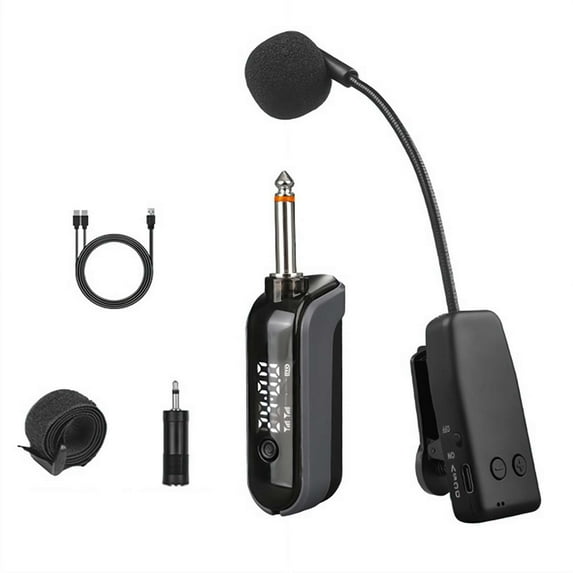 Wireless Saxophone Microphone System, Clip on Condenser Mic for Trumpet ...