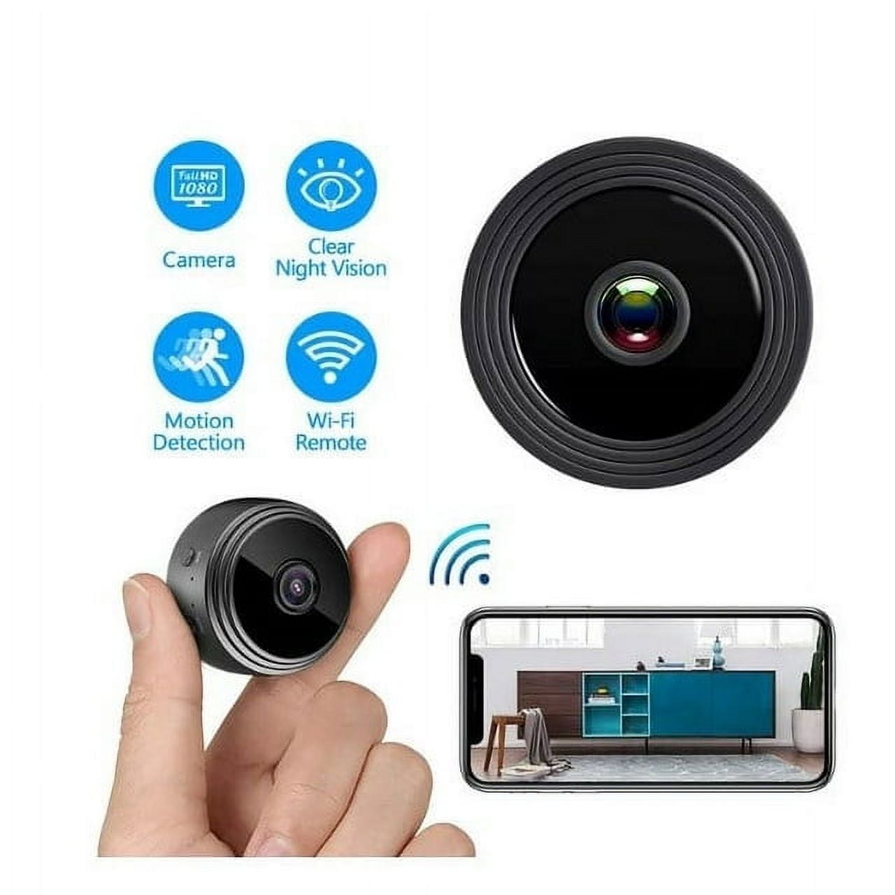 Wireless Security Camera, 1080p HD Mini Surveillance Camera Baby ...