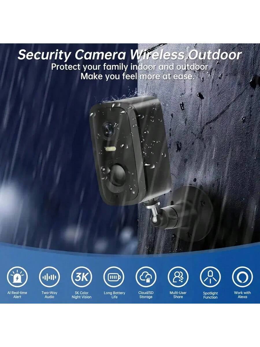 Wireless Security Camera – 2K HD with Color Night Vision, Battery ...