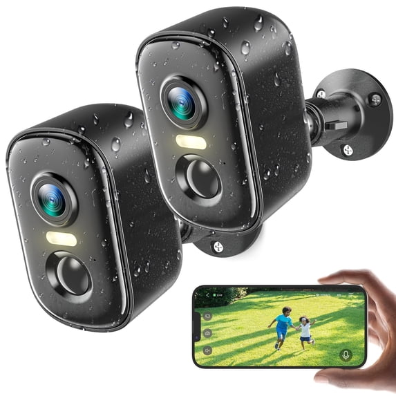 Wireless Security Camera, 2K Outdoor Battery-Powered Wifi Camera with ...