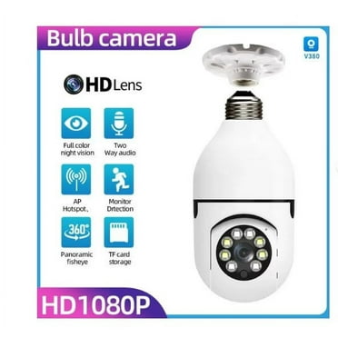 Light Bulb Camera WiFi Outdoor Indoor 1080p 360 Degree Panoramic Smart ...