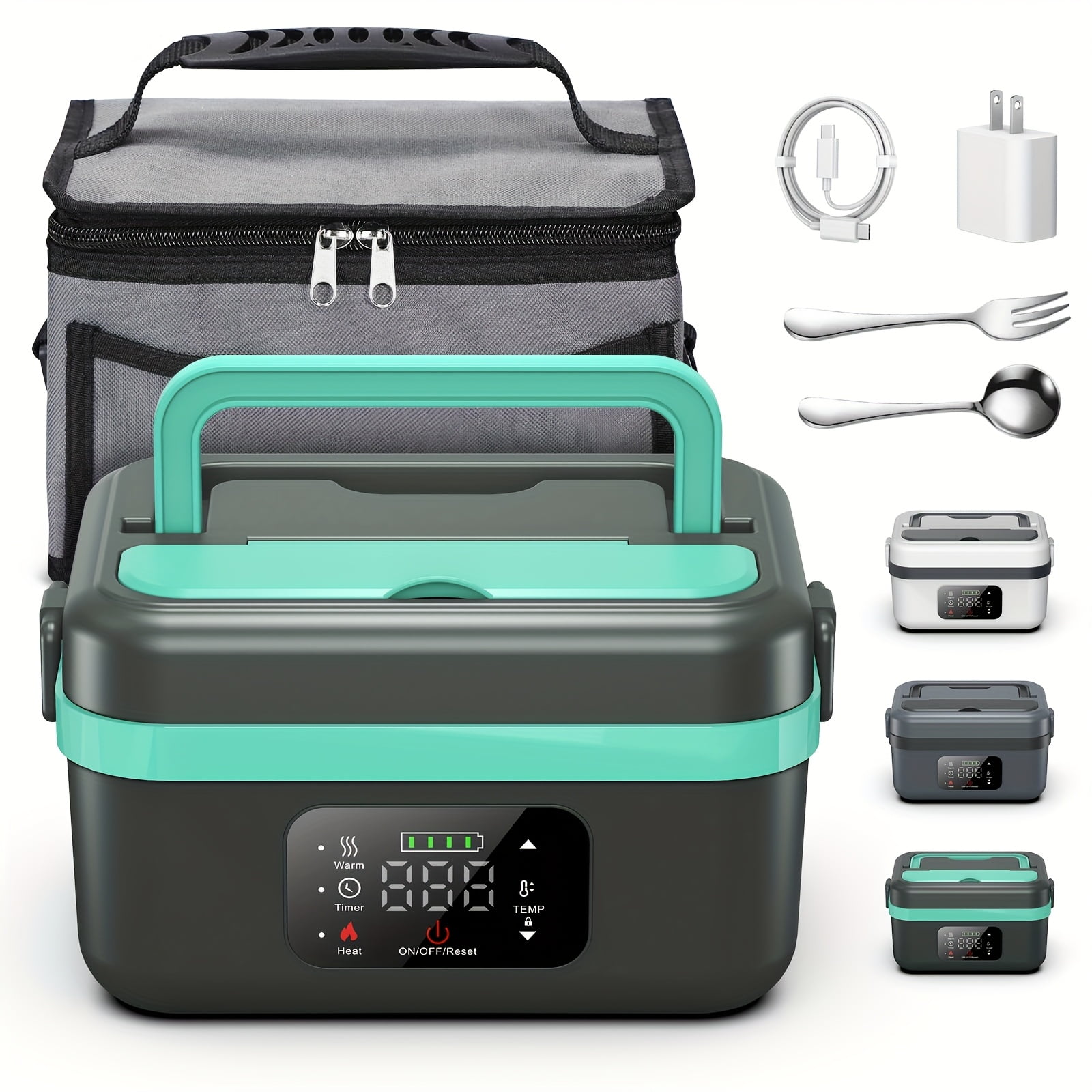 Wireless Self-Heating Lunch Box, 16000mAh Rapid Continuous Heat with ...