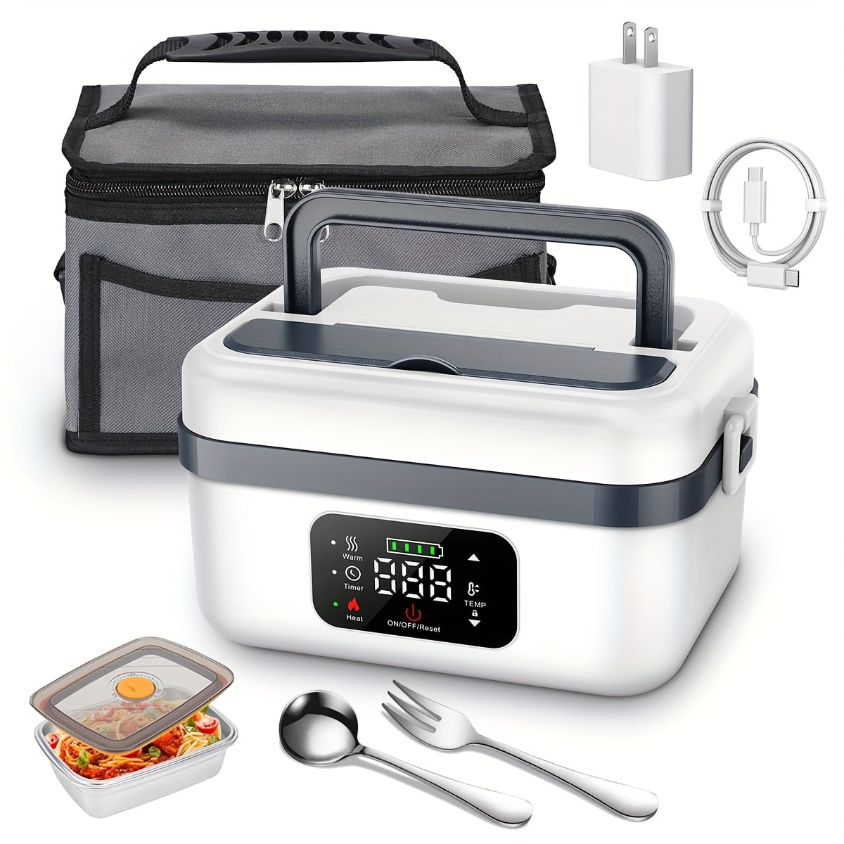 Wireless Self-Heating Lunch Box, 304 Stainless Steel & Constant Temp ...