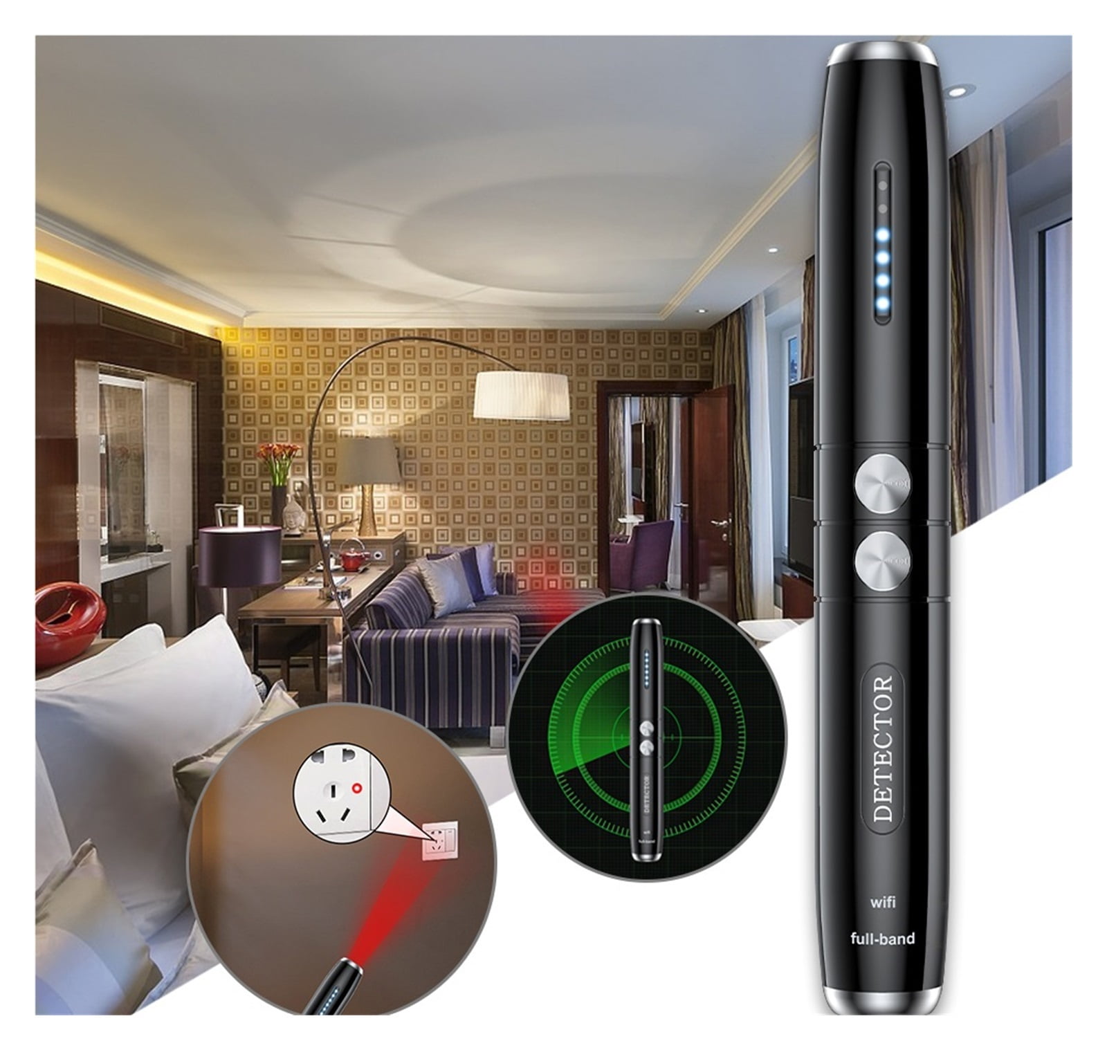 Wireless Signal Detector Anti-spy Camera GSM Finder Wiretapping Scanner ...