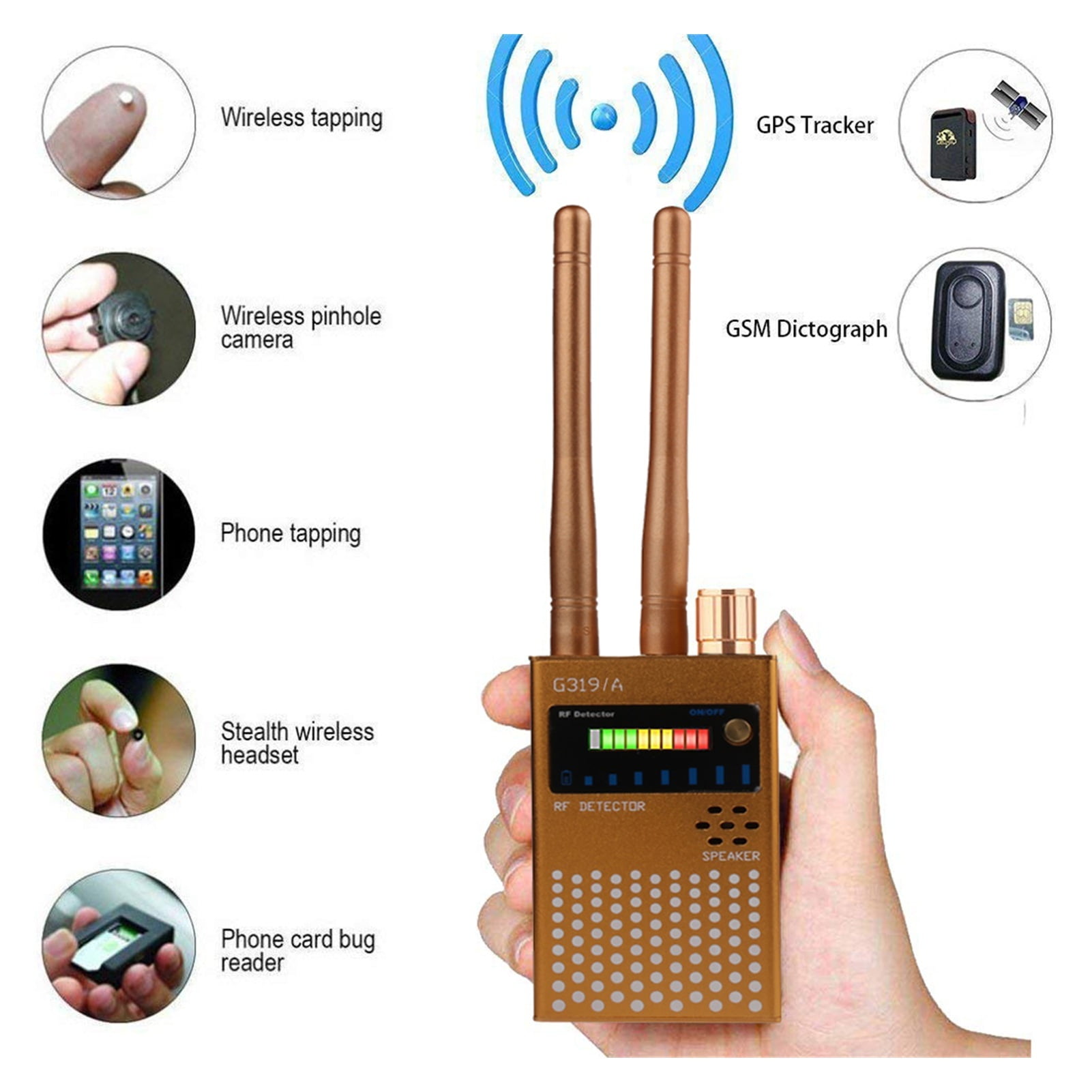 Wireless Signal Detector RF Bug Finder Anti Eavesdroped Detector Anti ...