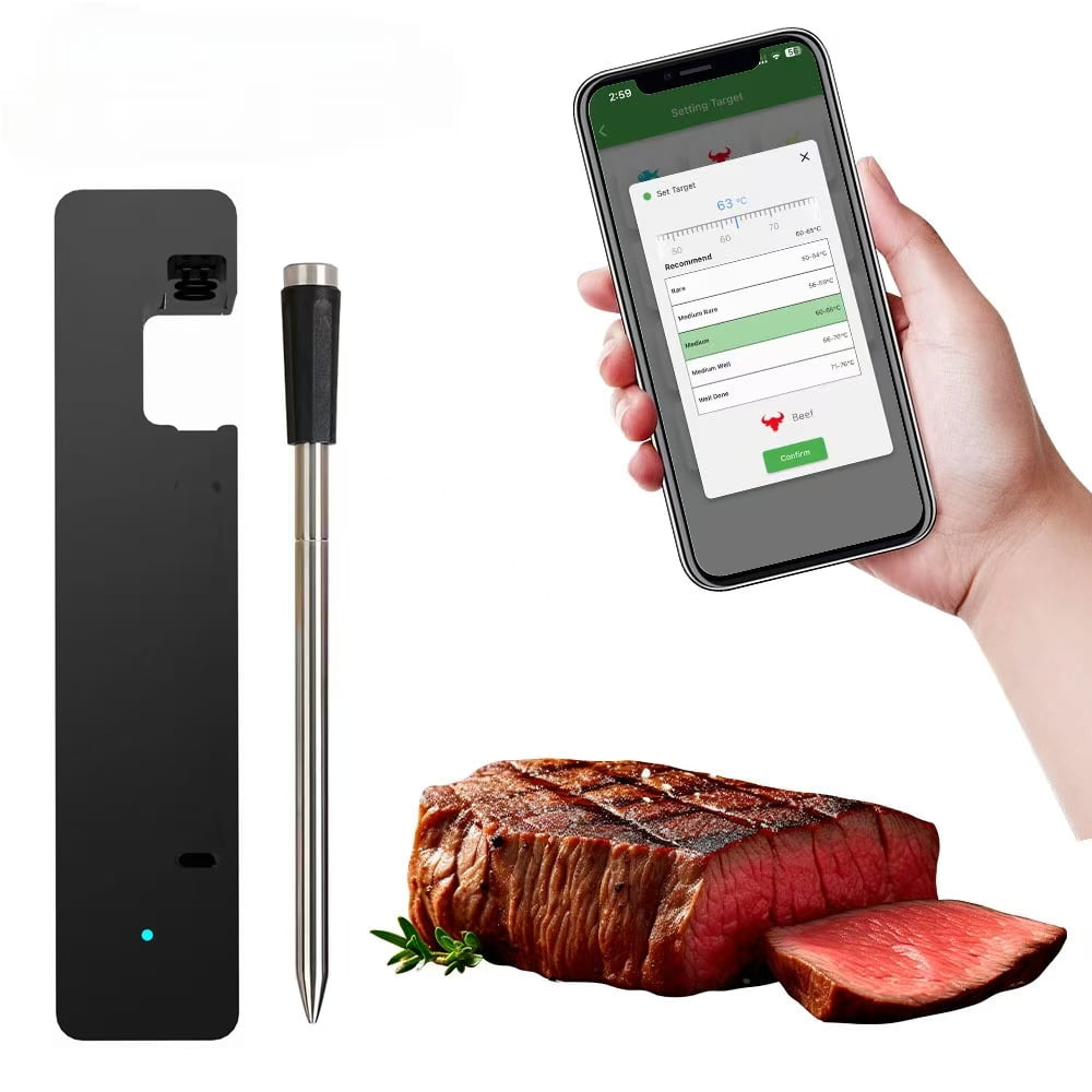 Wireless Smart Grill Thermometer BBQ Home Bluetooth Electronic Kitchen ...