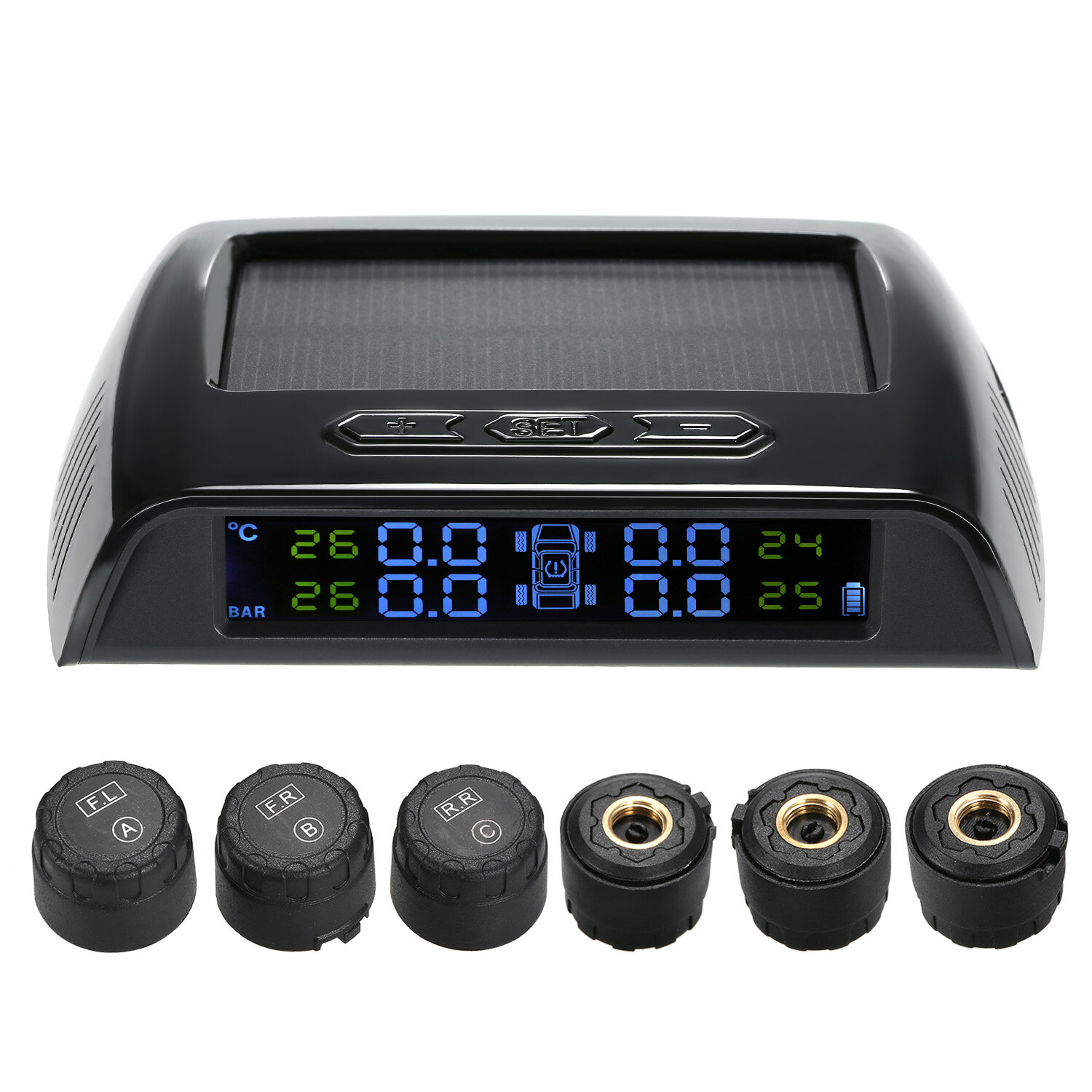Wireless Solar Power TPMS Tire Pressure Monitoring System RV Truck TPMS ...
