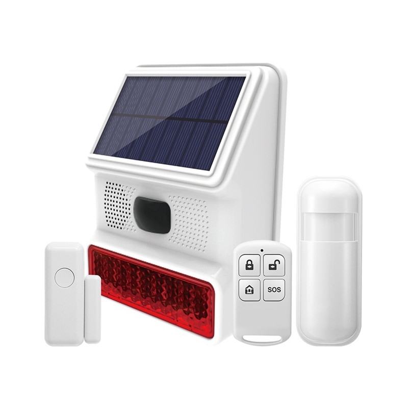 Wireless Solar Strobe Alarm Light Set Sound Flash Outdoor Alarm Siren ...