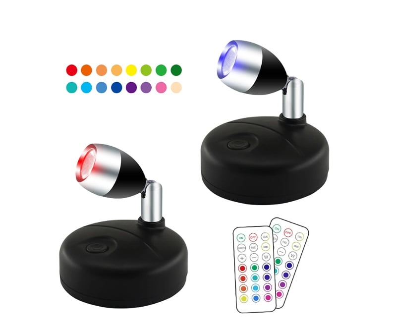 Wireless Spotlight Battery Operated Spot Light Up Lights Indoor Mini ...