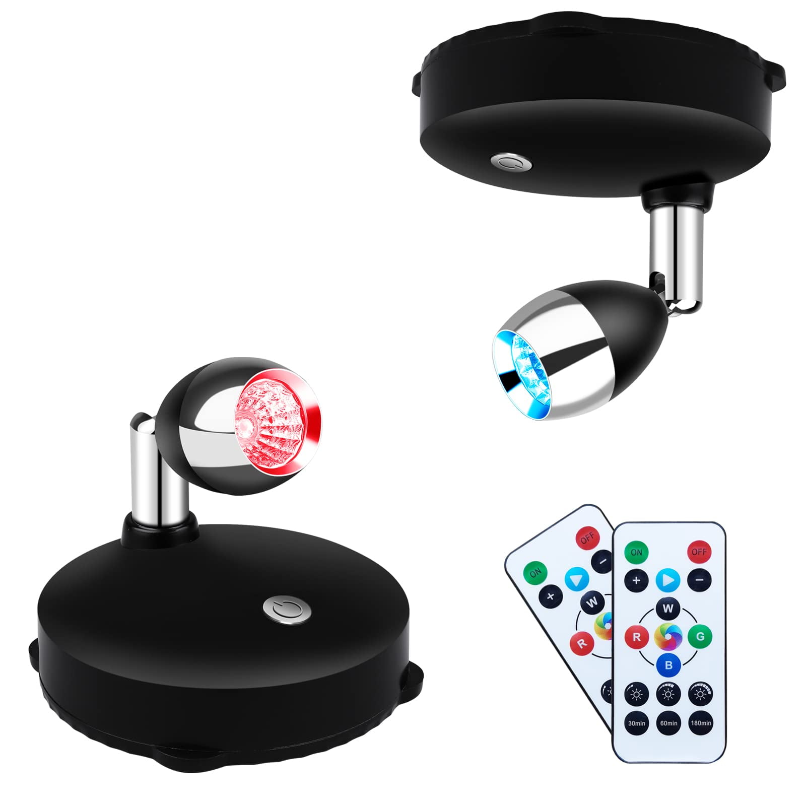 Wireless Spotlight Battery Operated Spot Light Up Lights Indoor Mini ...