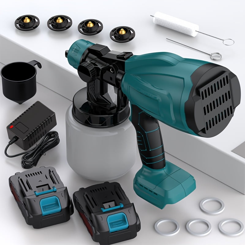 Wireless Spray Gun - 1500mAh Battery, 16.9oz Capacity, 2 Adjustable ...