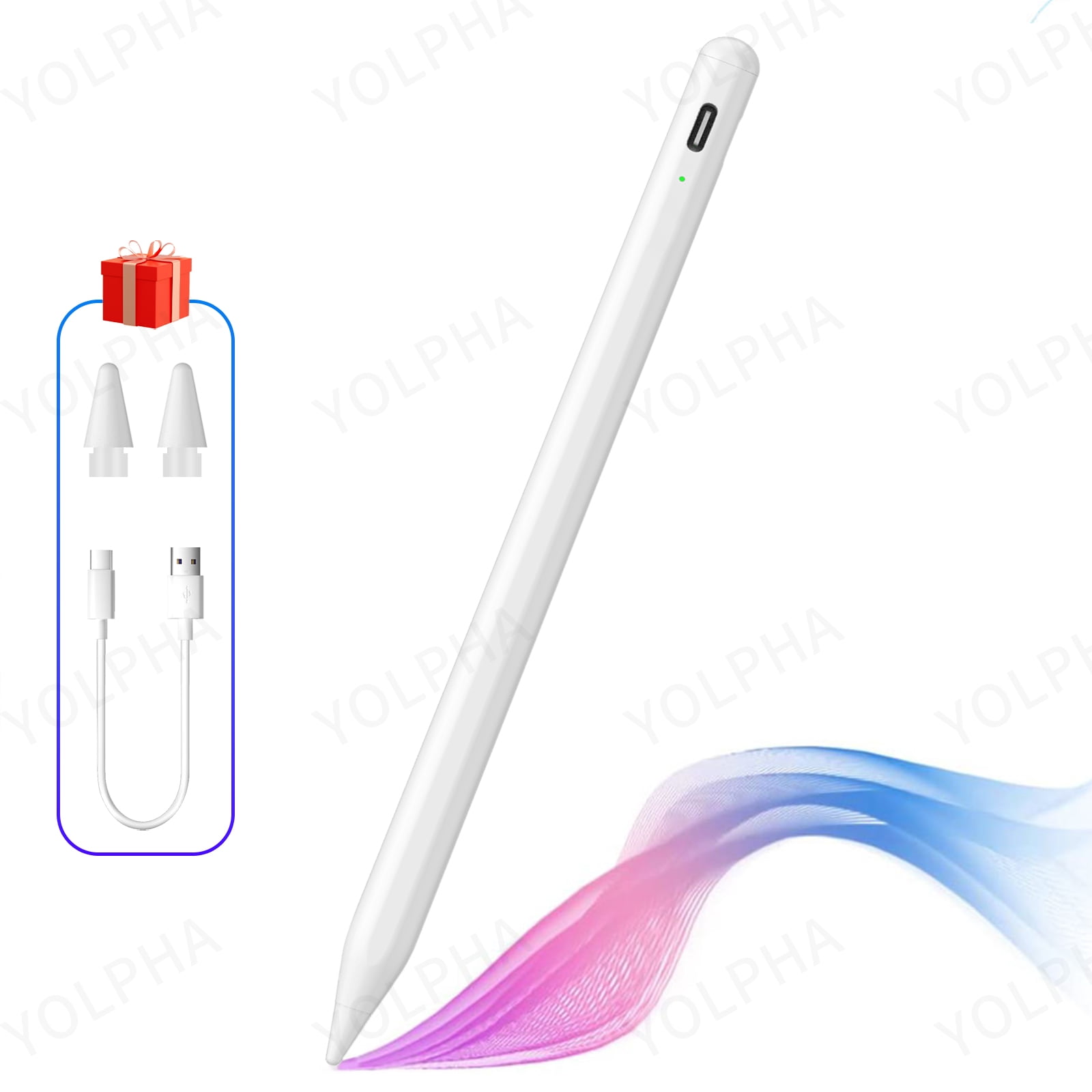 Wireless Stylus Pen for iPad with Power Display Palm Rejection Active ...