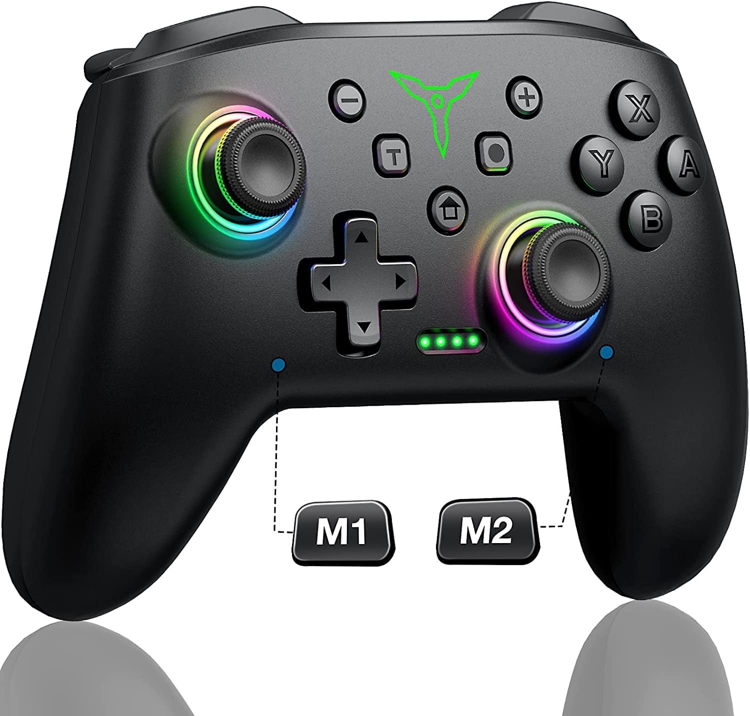 BEBONCOOL Black Wireless Pro Controller for Nintendo Switch/PC/IOS/Android with 1000MAH Battery ...