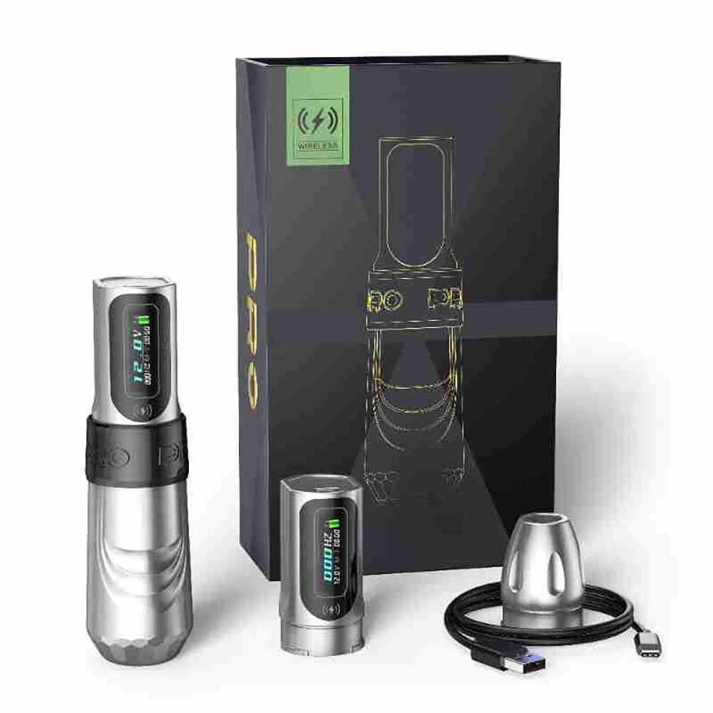 Wireless Tättoo Pen – Bigtrek Rotary Brushless Machine with Dual 2000mAh Batteries, IPS Display ...