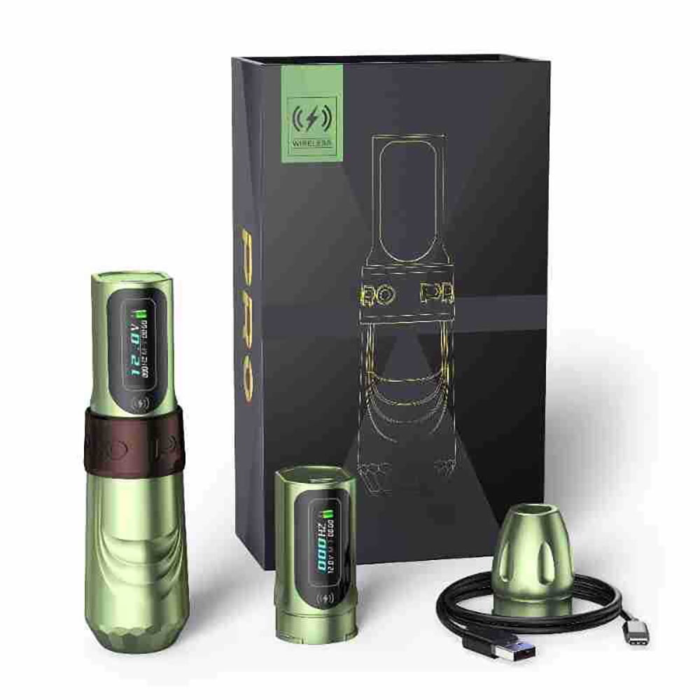 Wireless Tättoo Pen – Bigtrek Rotary Brushless Machine with Dual 2000mAh Batteries, IPS Display ...