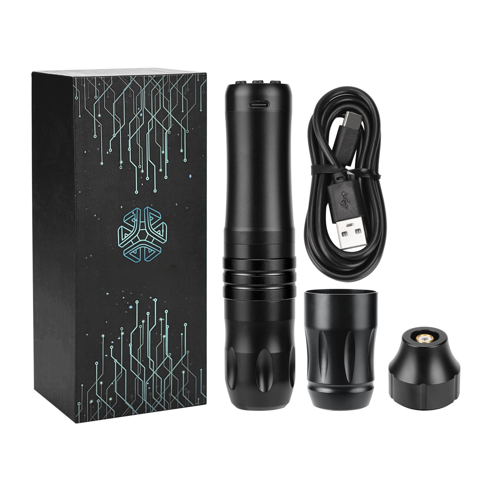 Wireless Tättoo Pen – Dual-Head Power, Adjustable Voltage for Liner ...