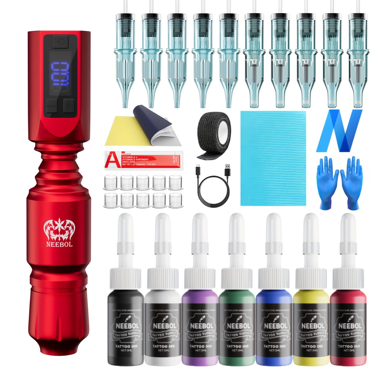 Wireless Tättoo Pen Kit – Bigtrek Lightweight Rotary Tättoo Machine ...