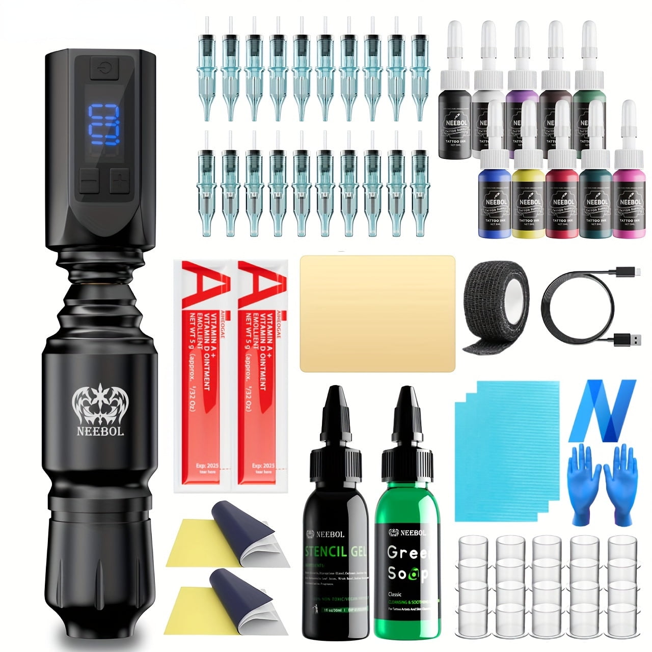 Wireless Tättoo Pen Kit – Lightweight, High-Speed Motor, Adjustable ...