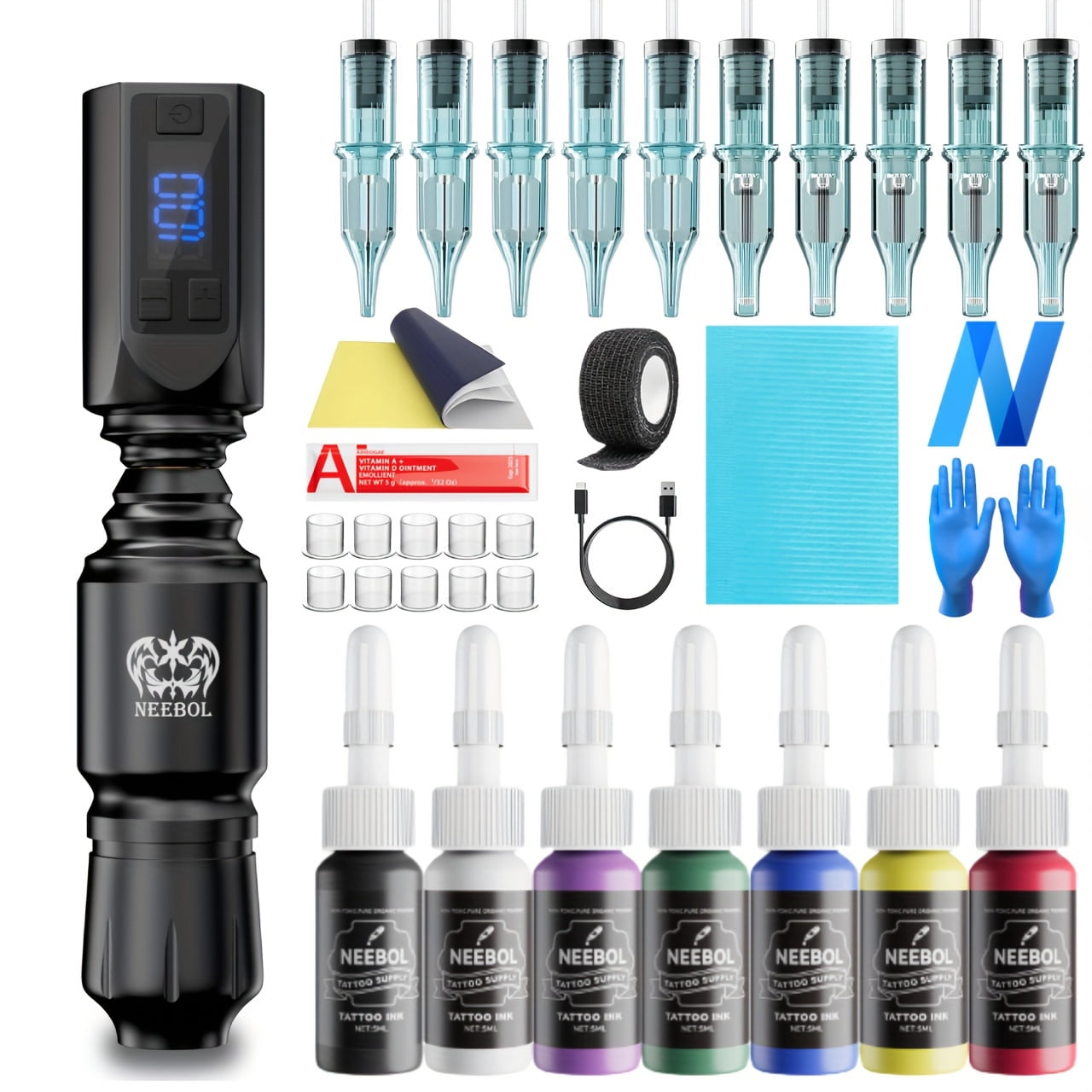 Wireless Tättoo Pen Kit – Lightweight, High-Speed Motor, Adjustable ...