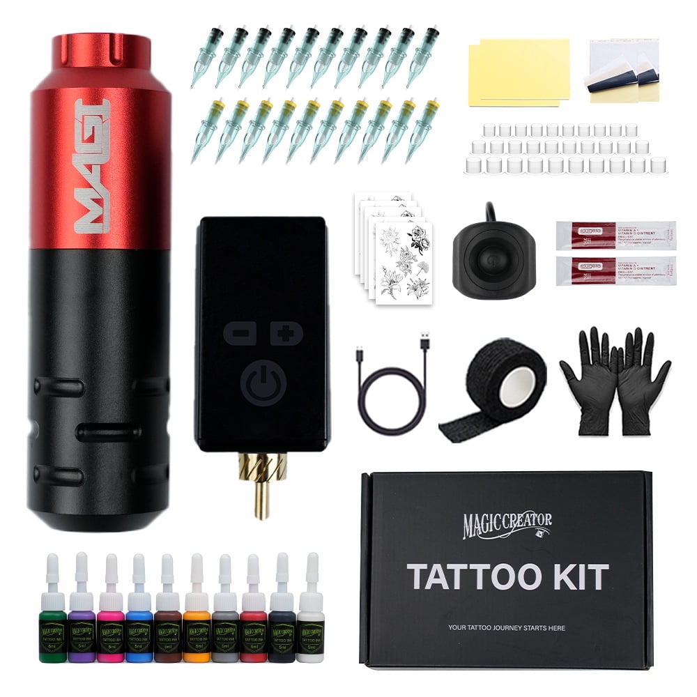 Wireless Tättoo Pen Kit – TTOOGO Rotary Pen Set with 1400mAh Battery ...