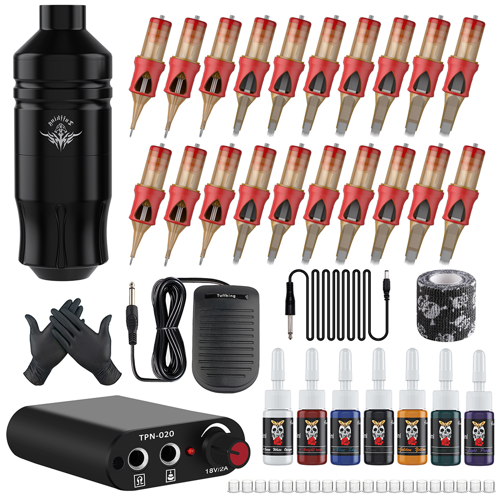 Wireless Tättoo Pen Kit with Display, Adjustable Voltage, and Complete ...
