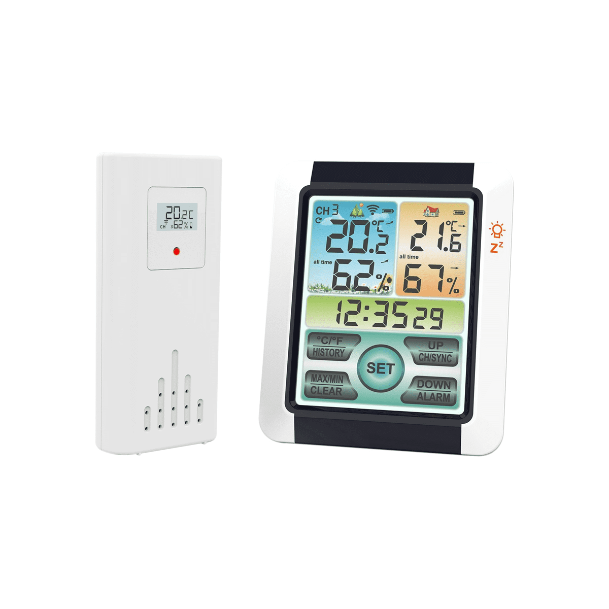 Wireless Temperature Humidity Sensor LCD Digital Screen Temperature ...