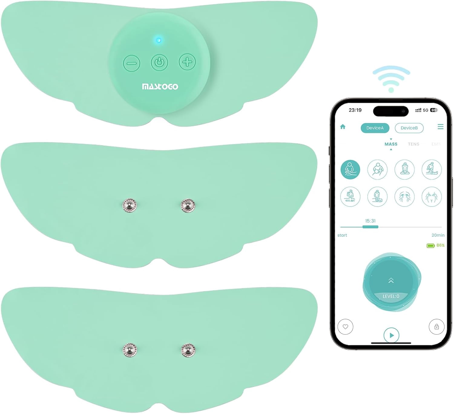 Wireless Tens Unit Muscle Stimulator for Pain Relief, 26 Mode 25 APP ...