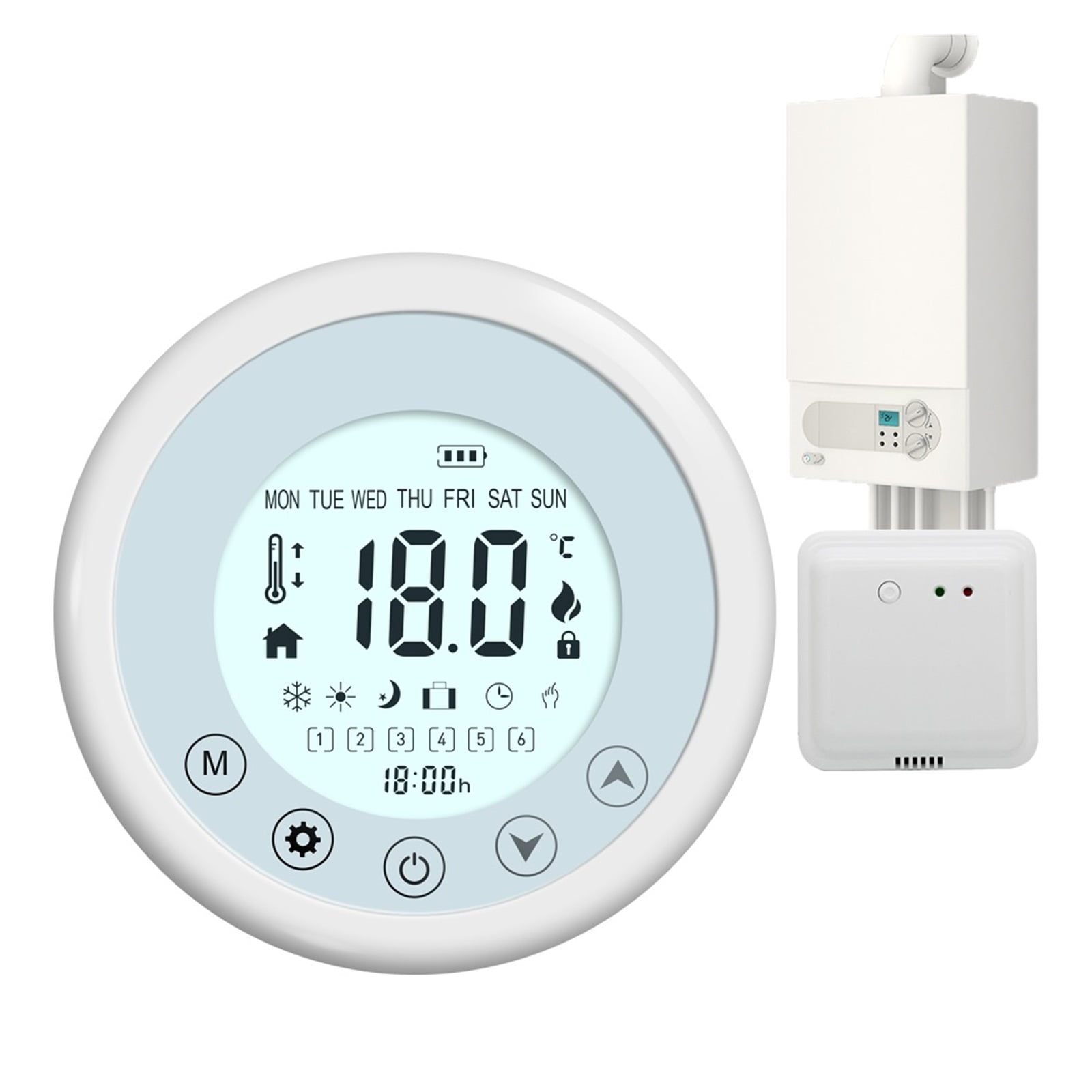 Wireless Thermostat For Gas Boiler Heating Room Weekly Programmable ...