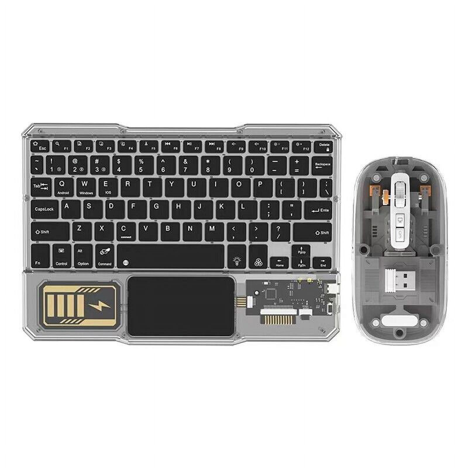 Wireless Touch Backlit RGB Keypad Transparent Crystal Bluetooth ...