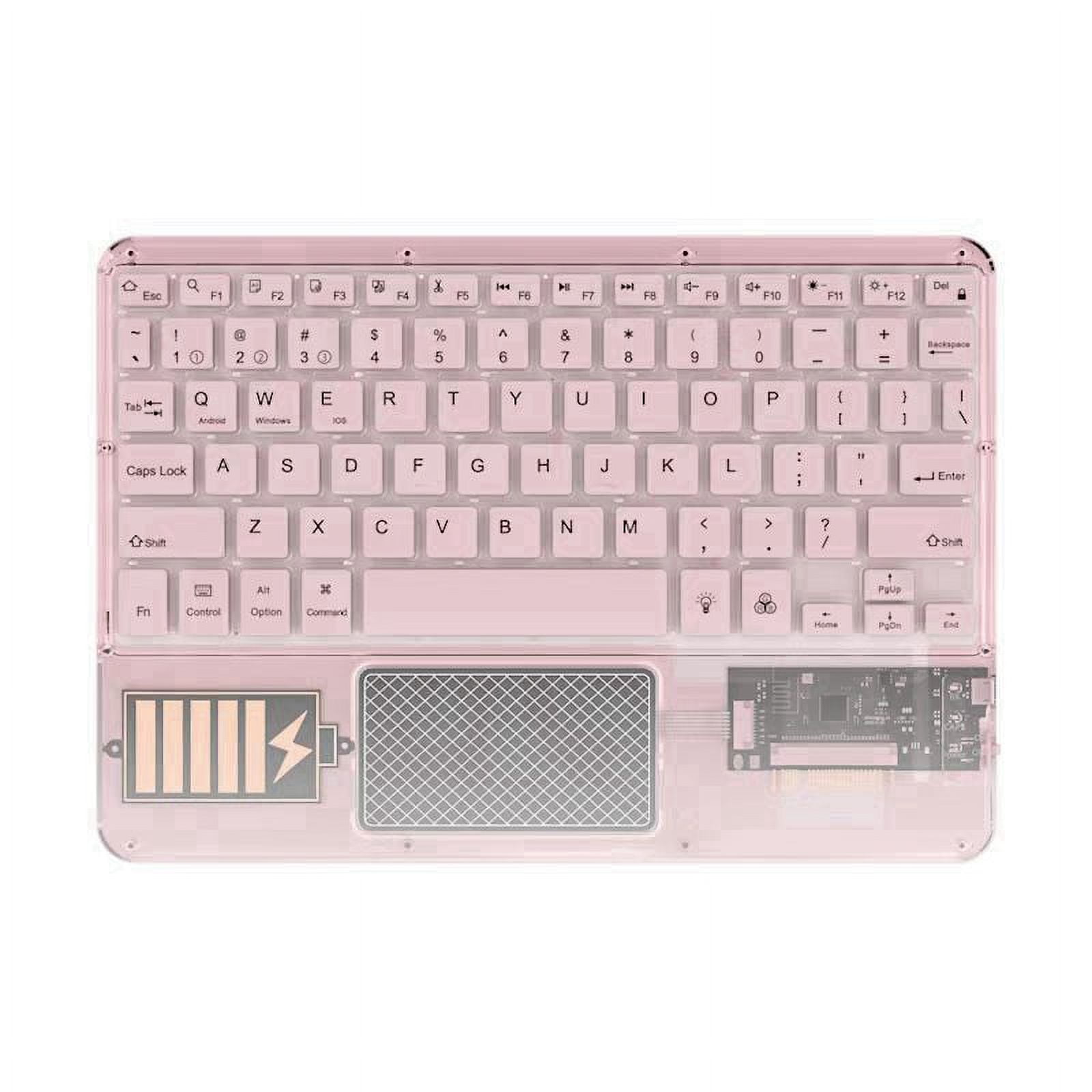Wireless Touch Keyboard Backlit Keyboard RGB Keypad Transparent Crystal ...