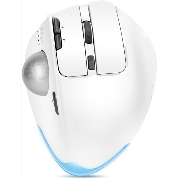 Wireless Trackball Mouse, Ergonomic Rollerball Mouse with 4800 DPI/7 Programmable Buttons, Thumb ...